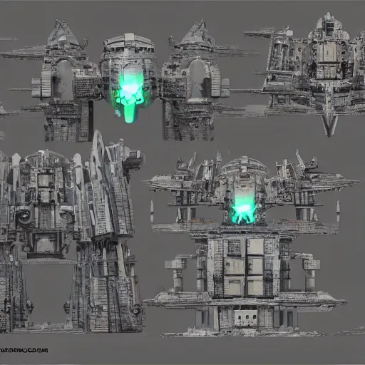 one kitbash building scifi, modular, concept art, high | Stable Diffusion