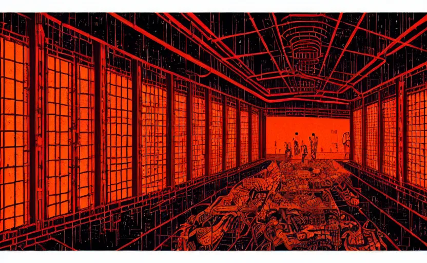 artwork of a chinese prison by dan mumford and toshi | Stable Diffusion ...