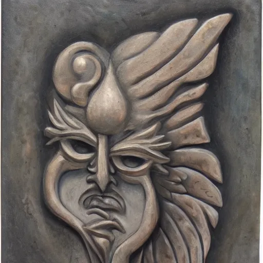 polished rectangular stone with demon wings and a | Stable Diffusion ...