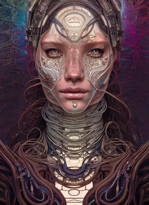 ancient beautiful cyborg girl face portrait, intricate | Stable ...