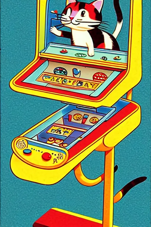 by richard scarry. a cat playing pinball. a 1 9 5 0 s | Stable ...