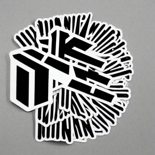 black on white graphic design typography stickers in | Stable Diffusion ...