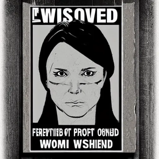 front view, woman serial killer, wanted poster. fbi | Stable Diffusion ...