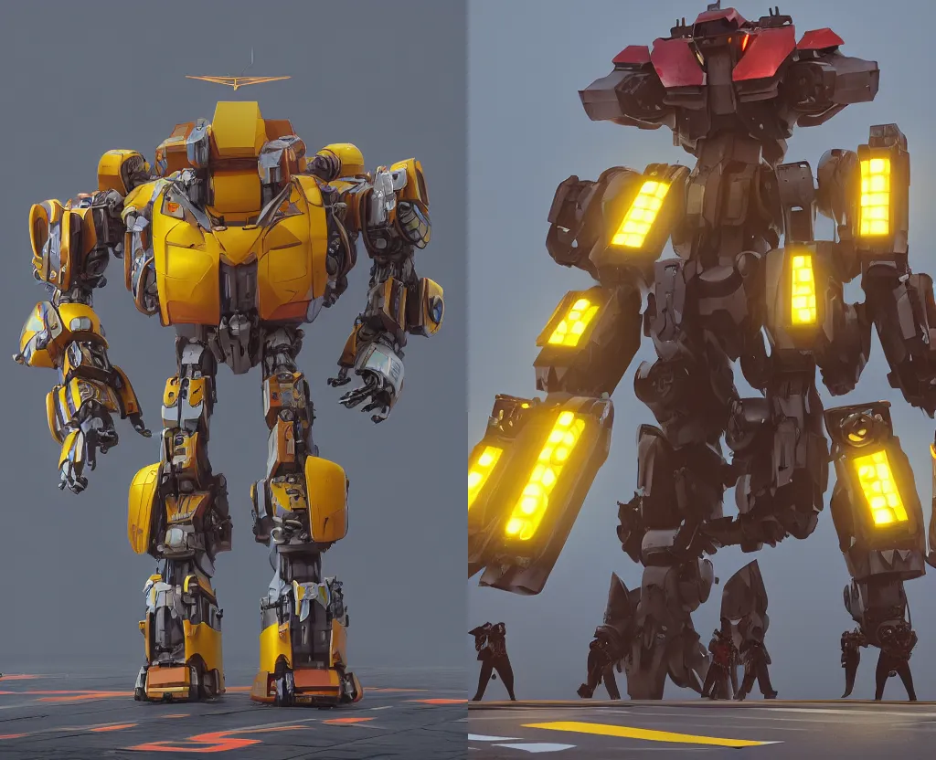 giant mecha gladiator made of yellow road signs, red | Stable Diffusion ...
