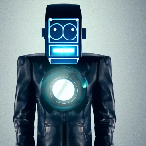 a humanoid with a square robot cyclops head , eye | Stable Diffusion ...