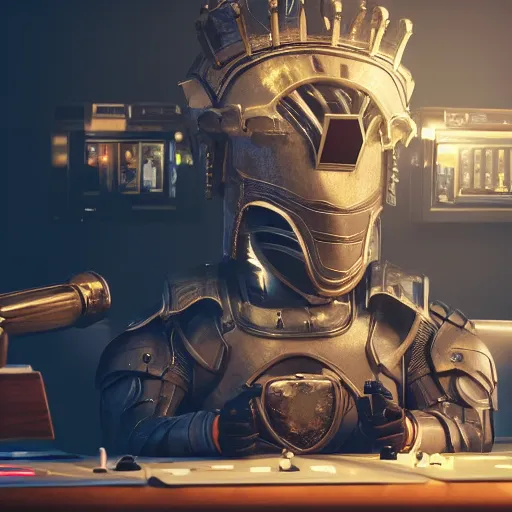 a middle age knight sitting in front of a pc playing | Stable Diffusion ...