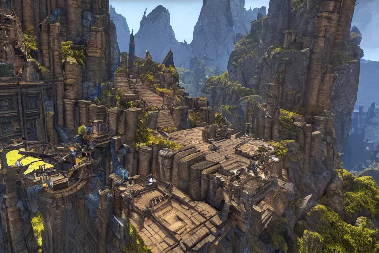 a screenshot of a quake level outside a cathedral on a | Stable Diffusion