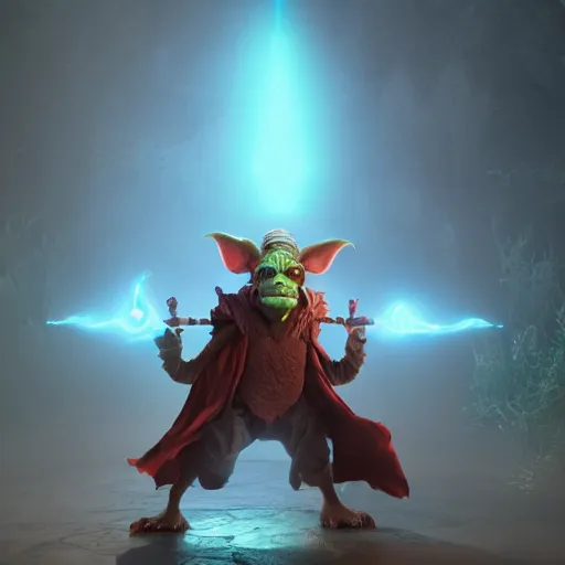 a photorealistic render of a mage goblin casting a | Stable Diffusion ...