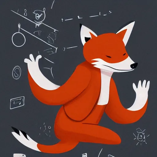 A cute fox scientist in a lab coat, digital art, | Stable Diffusion ...