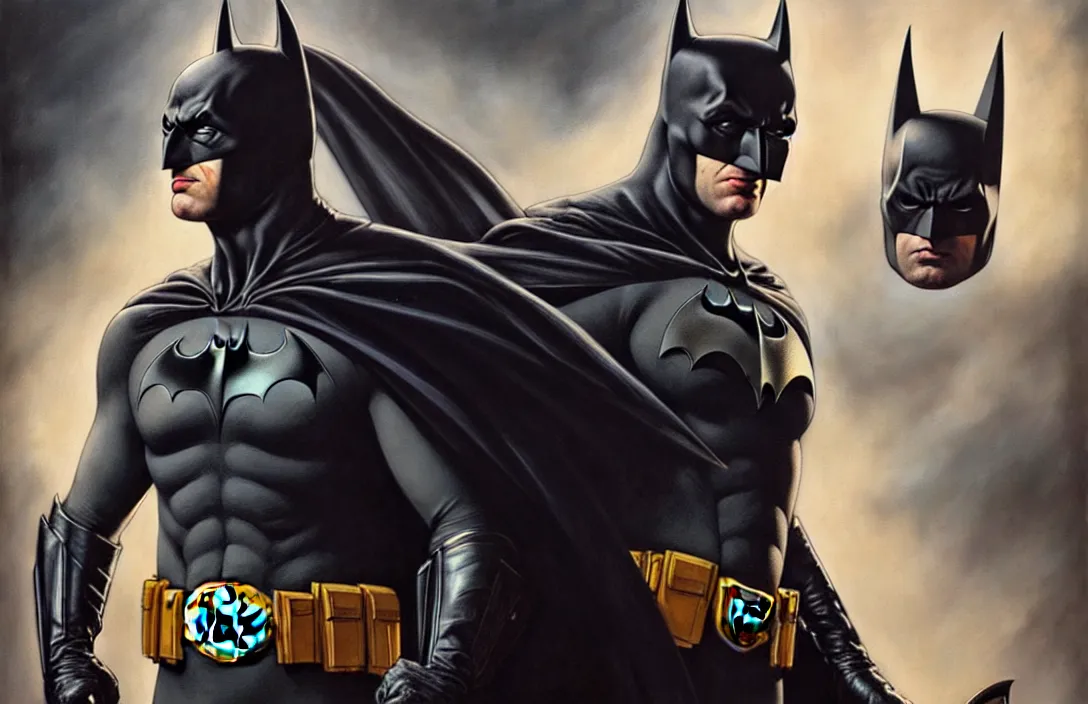 a portrait of batman standing with the batmobile by | Stable Diffusion ...