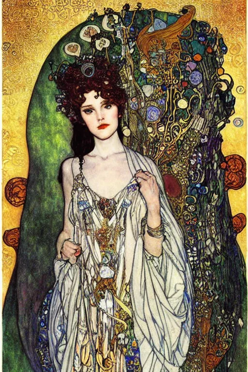 Elven Queen by (Gustav Klimt), ((Alphonse Mucha)), | Stable Diffusion | OpenArt