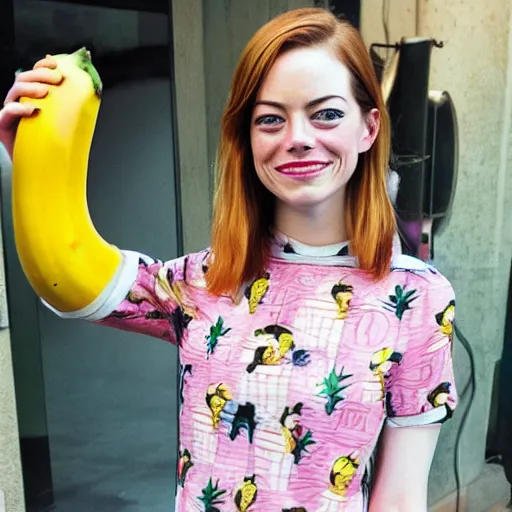an anthromorphoic banana character wears emma stone's | Stable ...
