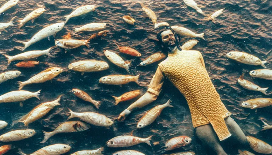 7 0 s movie still of man made of fish, cinestill 8 0 0 | Stable ...