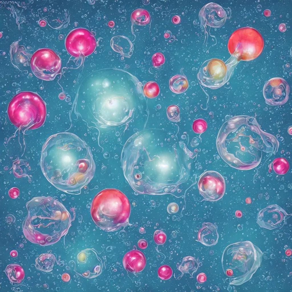 eyeballs disembodied floating through a bubble sky | Stable Diffusion ...