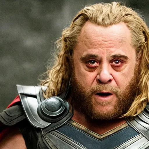 Danny Devito as Thor, still image from Marvel movie, | Stable Diffusion | OpenArt