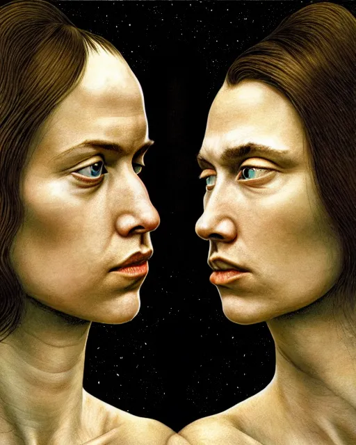 nicholas cage twins, sisters, in the void, by the | Stable Diffusion
