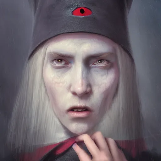 portrait of a derpy vampire with severe strabismus | Stable Diffusion