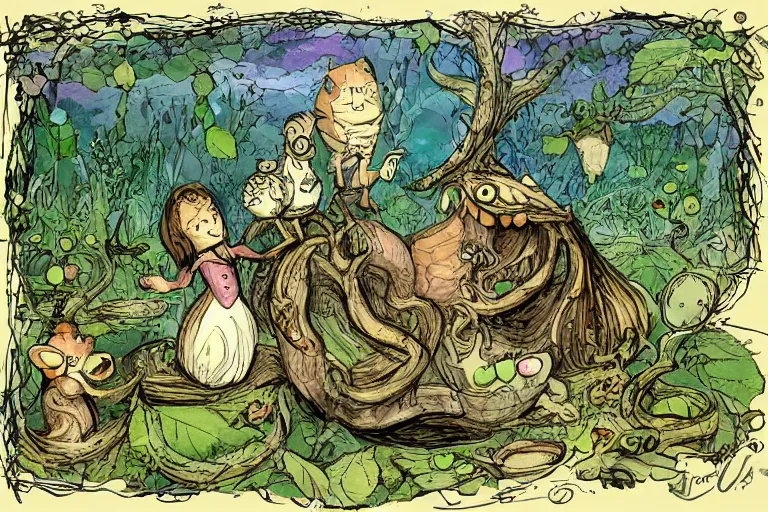 an illustration of lewis carroll's poem : twas | Stable Diffusion | OpenArt