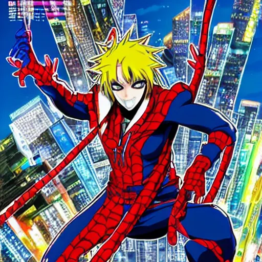 Anime key visual of Cyberpunk ninja Spider-Man in a | Stable Diffusion ...