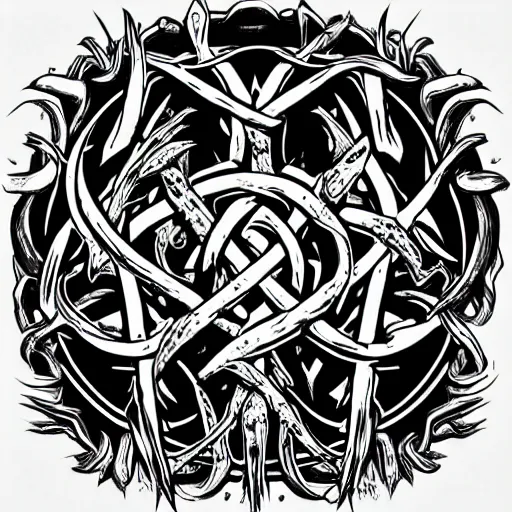 death metal band logo, metal font, unreadable, | Stable Diffusion