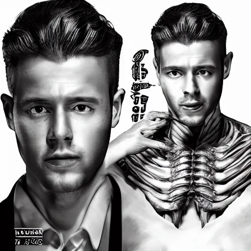 a handsome man with 75 ribs detailed photo cinematic | Stable Diffusion ...