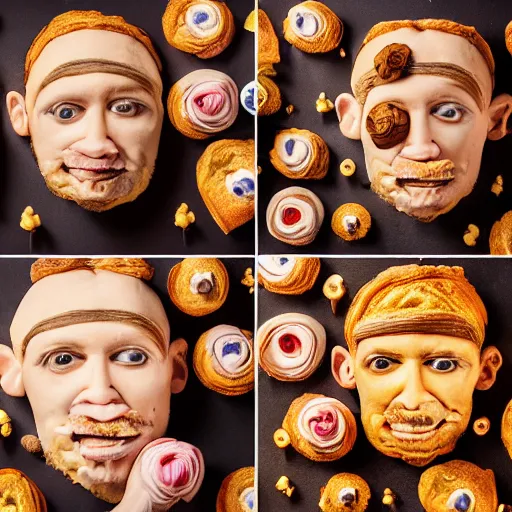 a head made out of pastries and cakes by giuseppe | Stable Diffusion