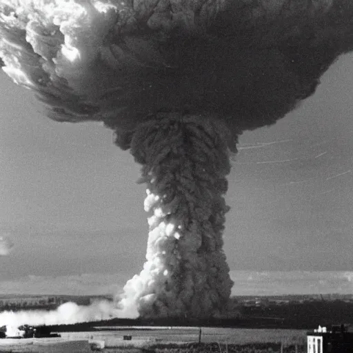 man presence a nuclear explosion | Stable Diffusion