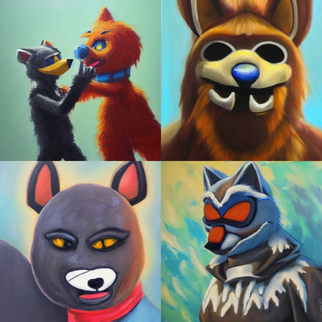 fursuit, programmer, fighting, oil painting, | Stable Diffusion | OpenArt