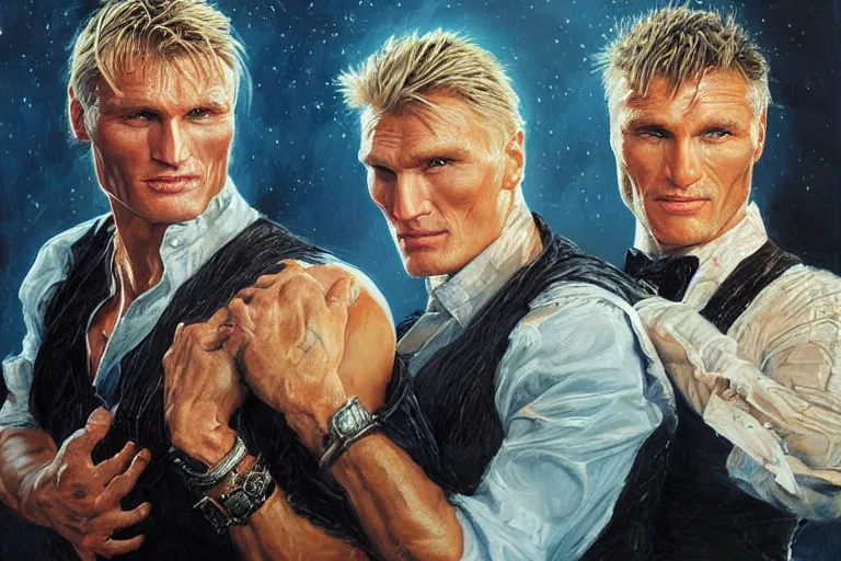 portrait of dolph lundgren and slyvester stalone | Stable Diffusion ...