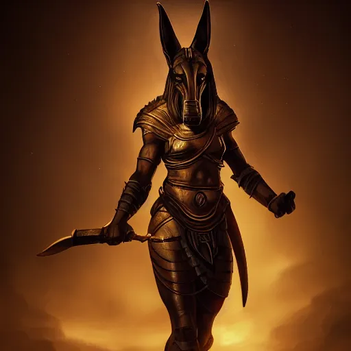 Majestic gracious Anubis female warrior portrait, | Stable Diffusion ...