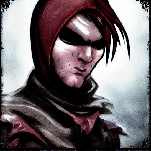 male rogue, dungeons and dragons, red eyes, face | Stable Diffusion