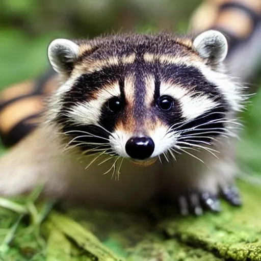 photo of a hybrid between a snake and a raccoon | Stable Diffusion