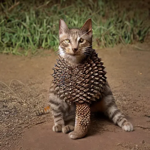 a Cat with the armor of a pangolin, national | Stable Diffusion | OpenArt