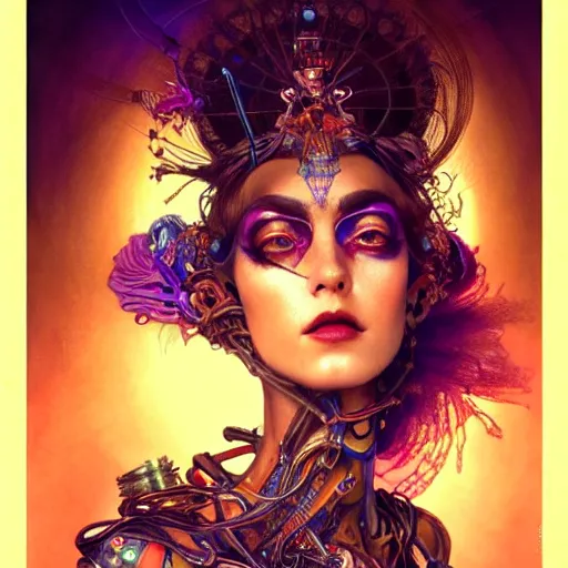 extremely psychedelic beautiful cyborg queen of lsd | Stable Diffusion ...