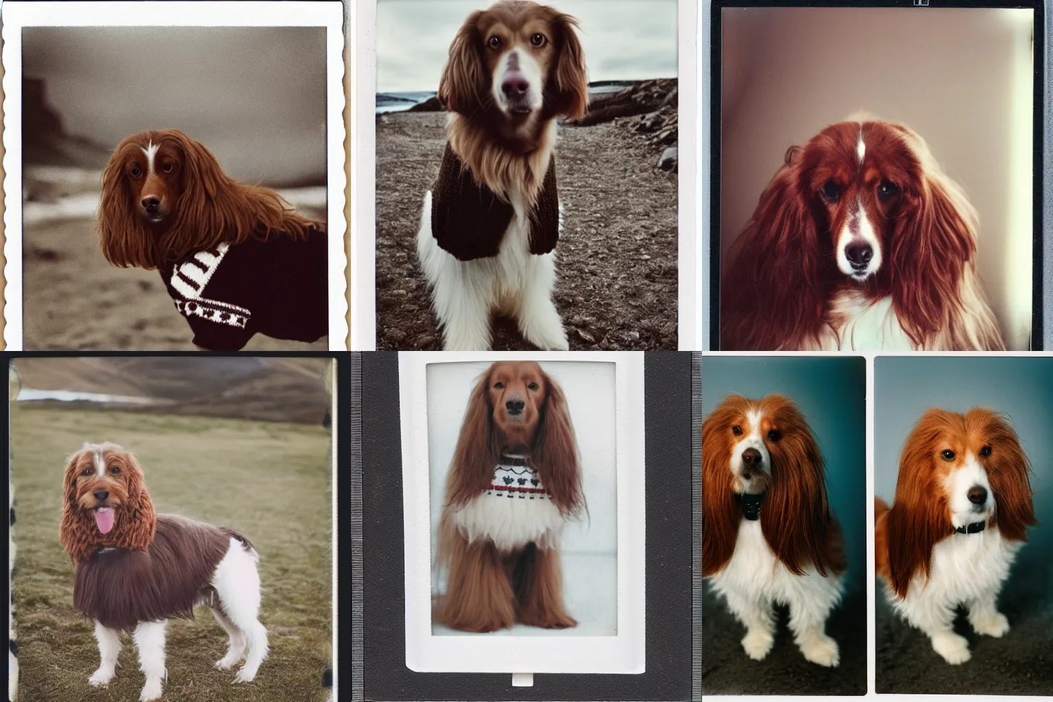 brown and white long haired dog kooiker with an | Stable Diffusion ...