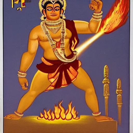 hanuman sets lanka on fire | Stable Diffusion | OpenArt