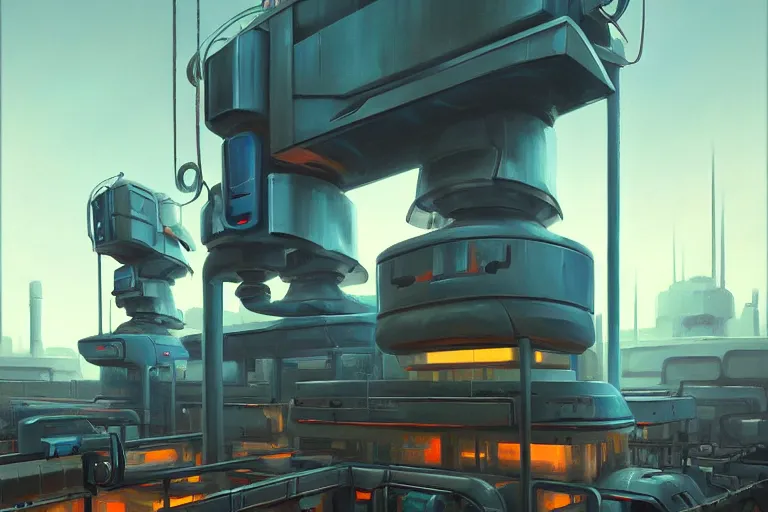 oil painting a futuristic robot factory, brutal, | Stable Diffusion | OpenArt