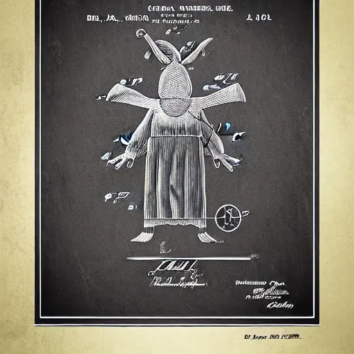 patent drawing of Baphomet Kermit the frog | Stable Diffusion | OpenArt