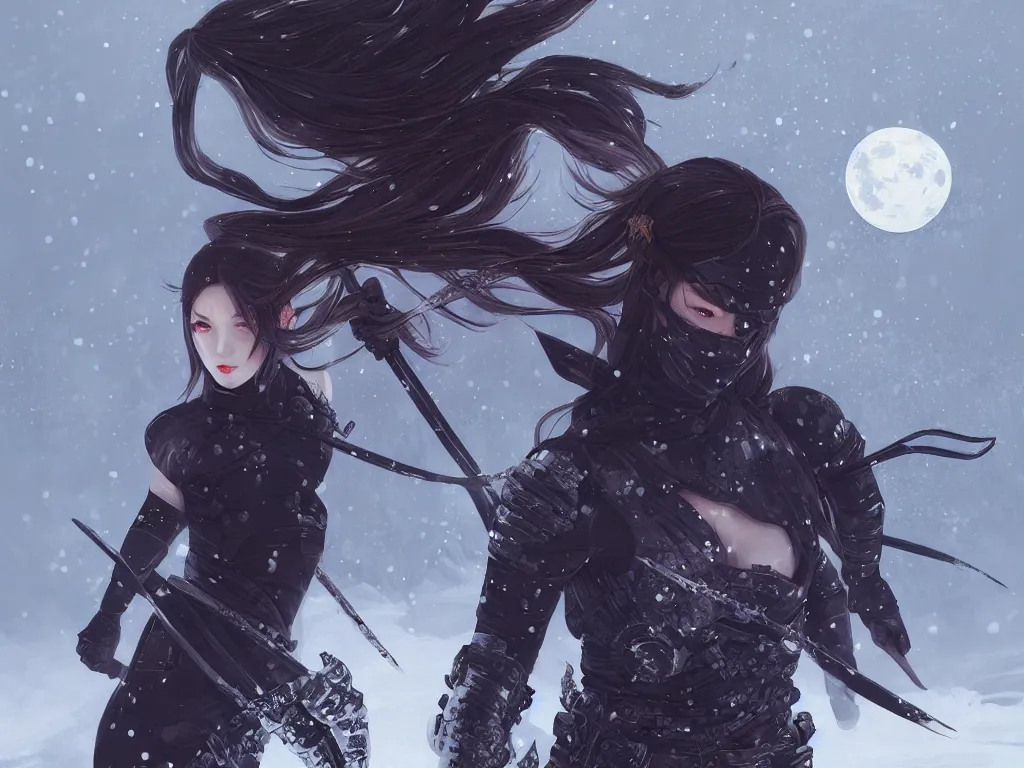 portrait ninja gaiden girl, armored black mirror ninja | Stable ...