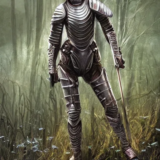 female knight treking in the swamp, dressed, blonde | Stable Diffusion ...