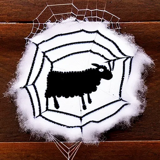 sheep shape morph spider web | Stable Diffusion
