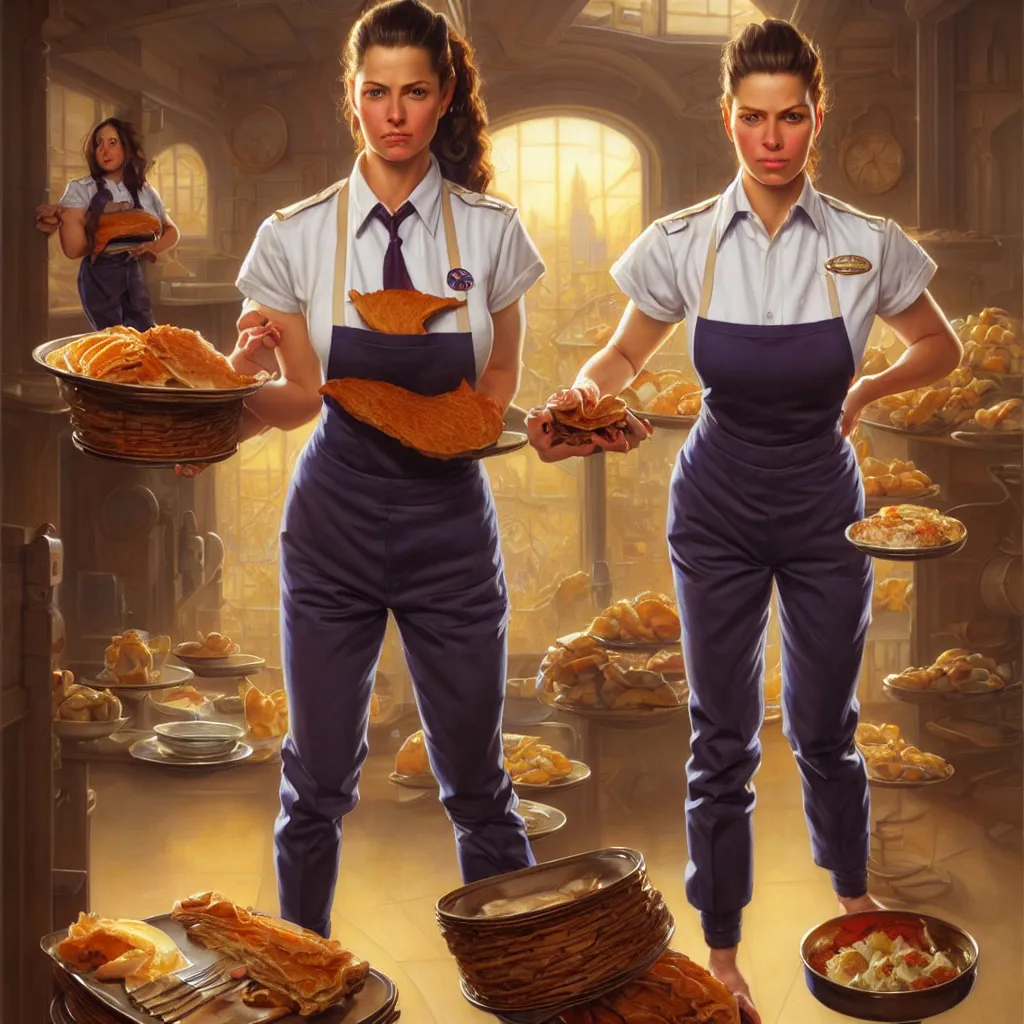 epic portrait an muscular waitress wearing short | Stable Diffusion ...