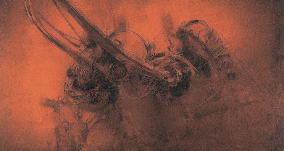 Mech robot. By (Rembrandt painting(100)(fractal | Stable Diffusion ...