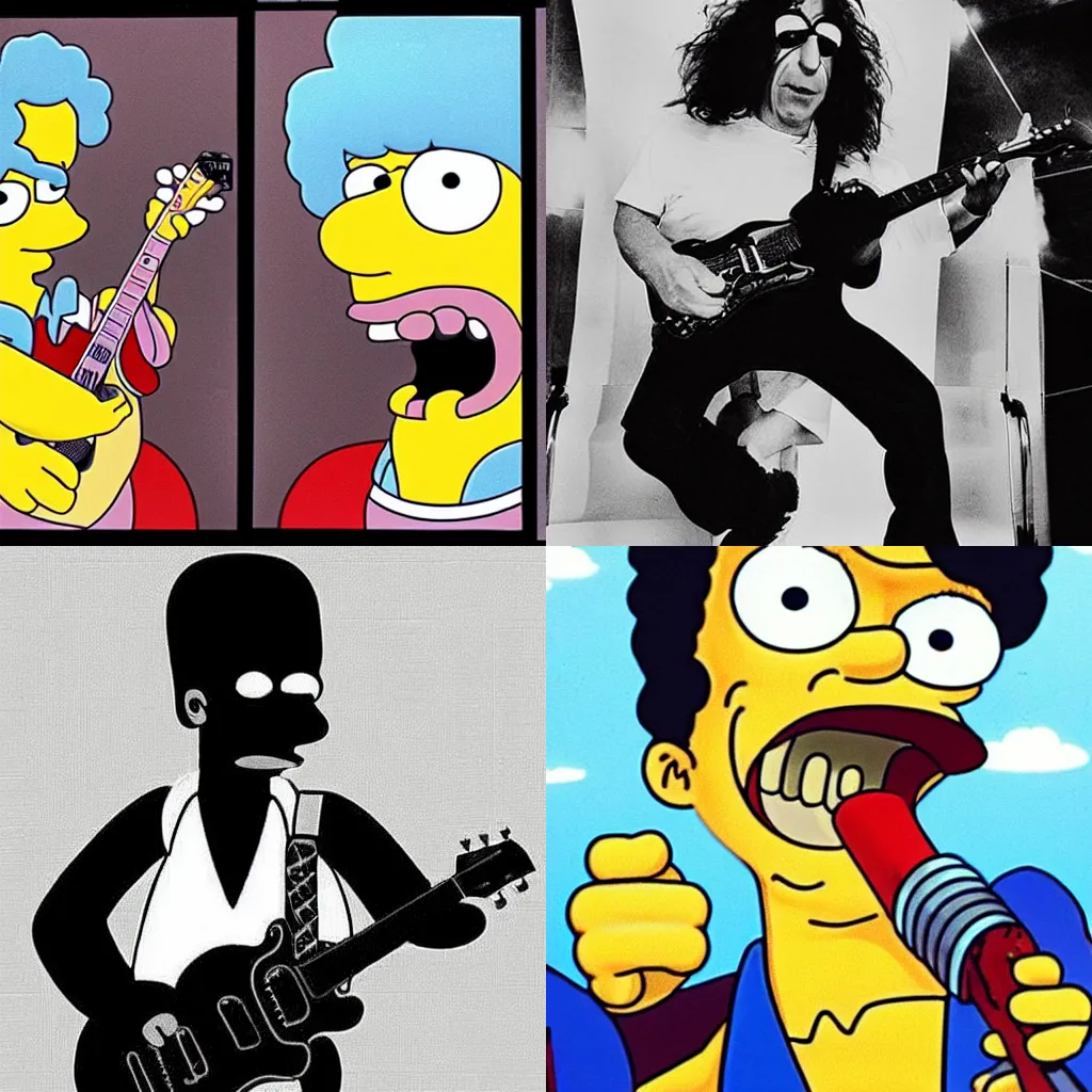 “Photo of Homer Simpson as Keith Richards from the | Stable Diffusion ...