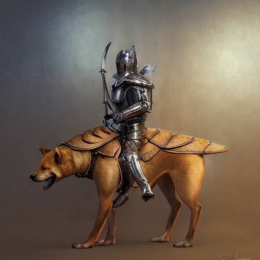 knight armor, anthropomorphic shiba inu visible face, | Stable ...