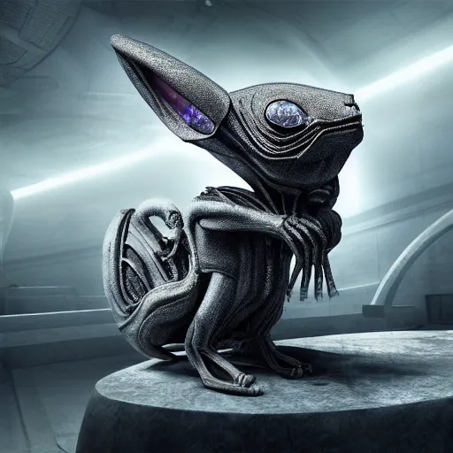 alien rabbit in the space by HR giger, octane render, | Stable Diffusion