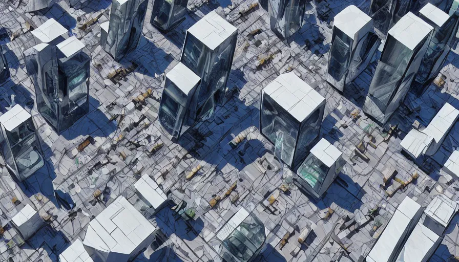 futuristic square in london by roger madrini, sunny | Stable Diffusion ...