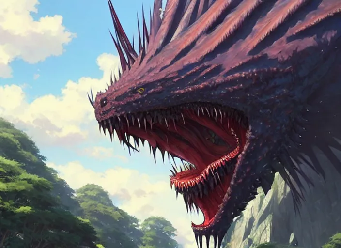 a large creature hybrid kaiju, covered in red | Stable Diffusion | OpenArt