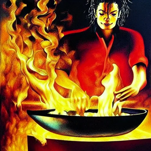 michael jackson cooking a bbq, abstract oil painting | Stable Diffusion ...