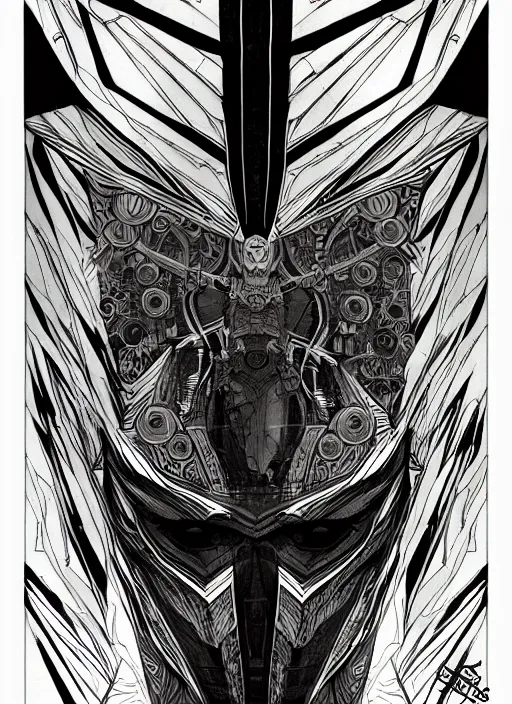 symmetry concpet art, full shot, traditional ink, | Stable Diffusion ...